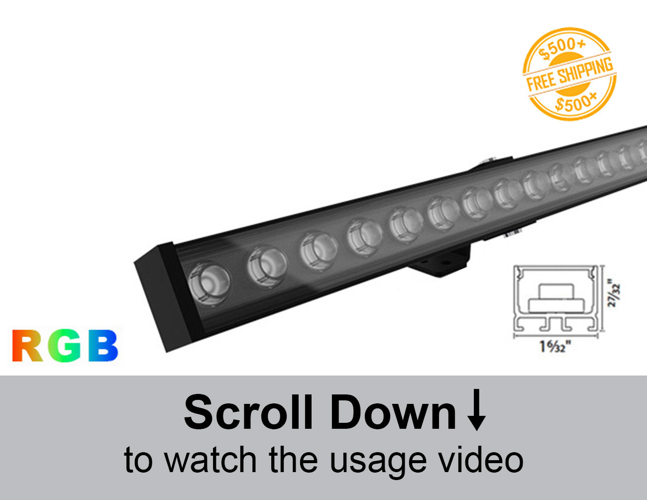 LED Wall Washer Linear Light - RGB Wall Grazer 3021 | GL LED US LIGHTING
