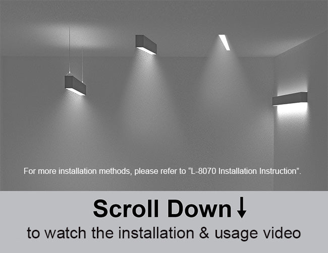 LED Linear Light - L8070 - Milky Flat Lens - L Shape | GL LED US LIGHTING