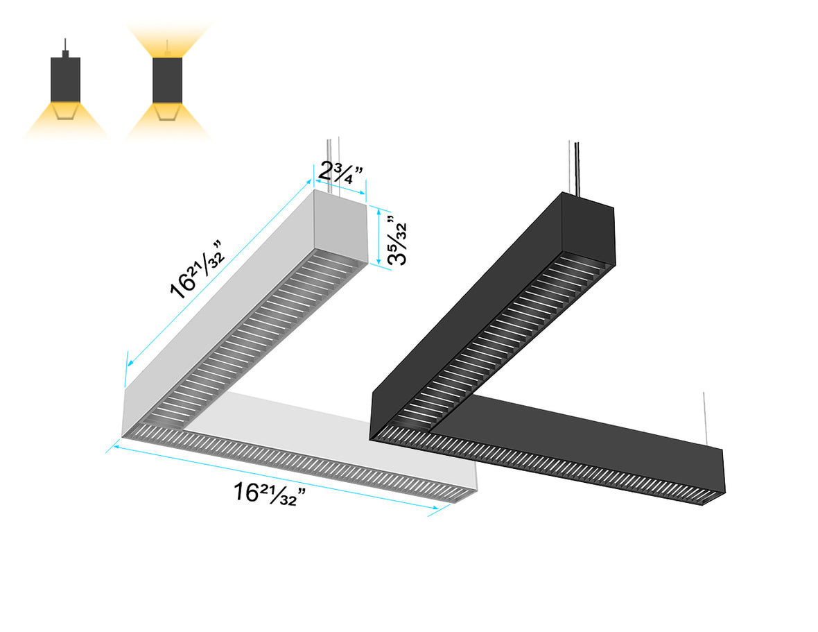 LED Linear Light - L8070 - Louver Lens - L Shape | GL LED US LIGHTING