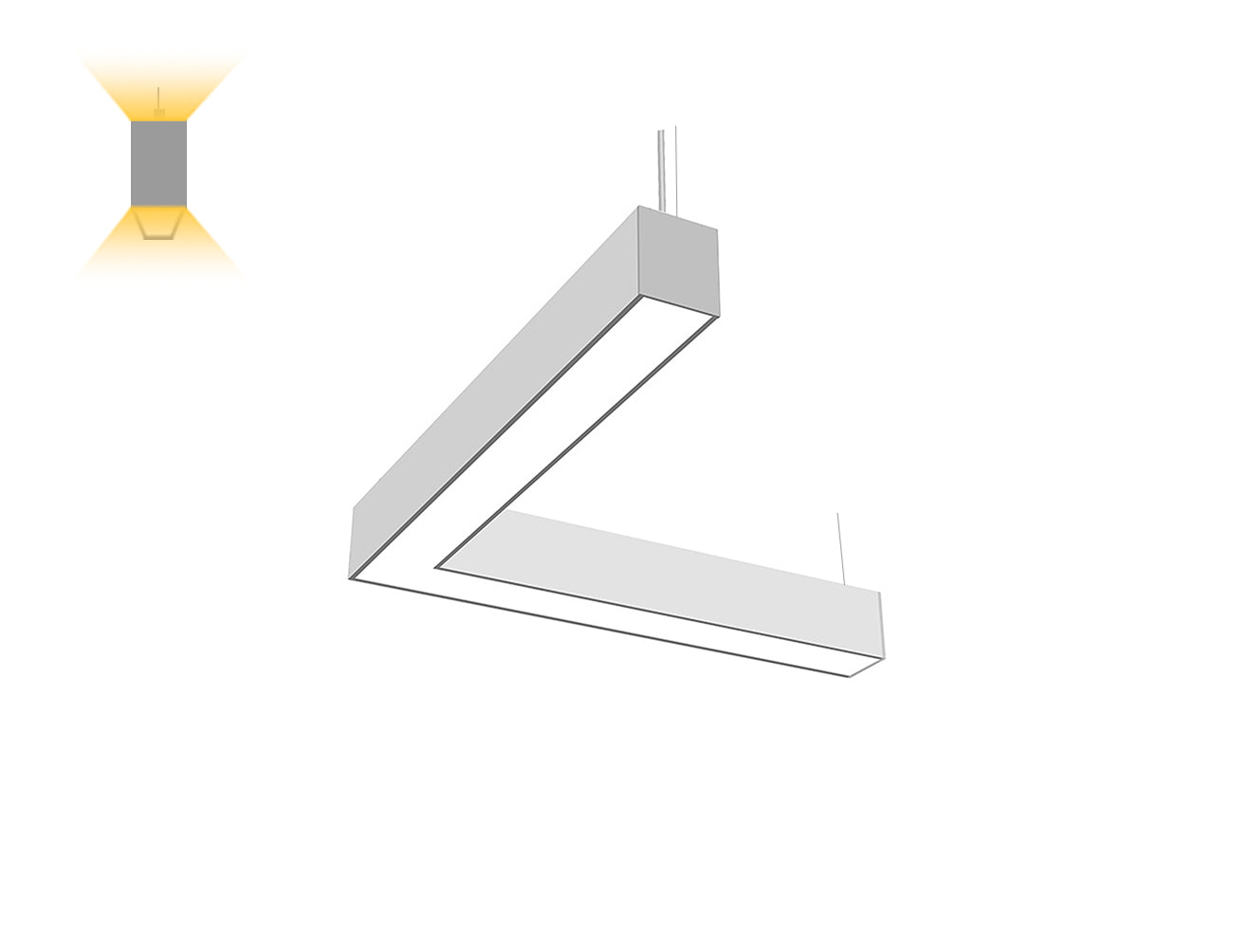 LED Linear Light - L8070 - Milky Flat Lens - L Shape | GL LED US LIGHTING