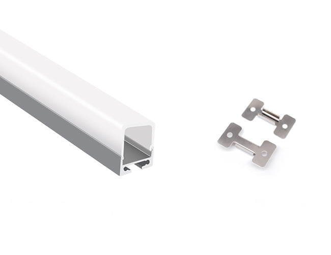 SQUARE DOME - YD 1604 Silver Aluminum Channel + Milky Diffuser - 94 ...
