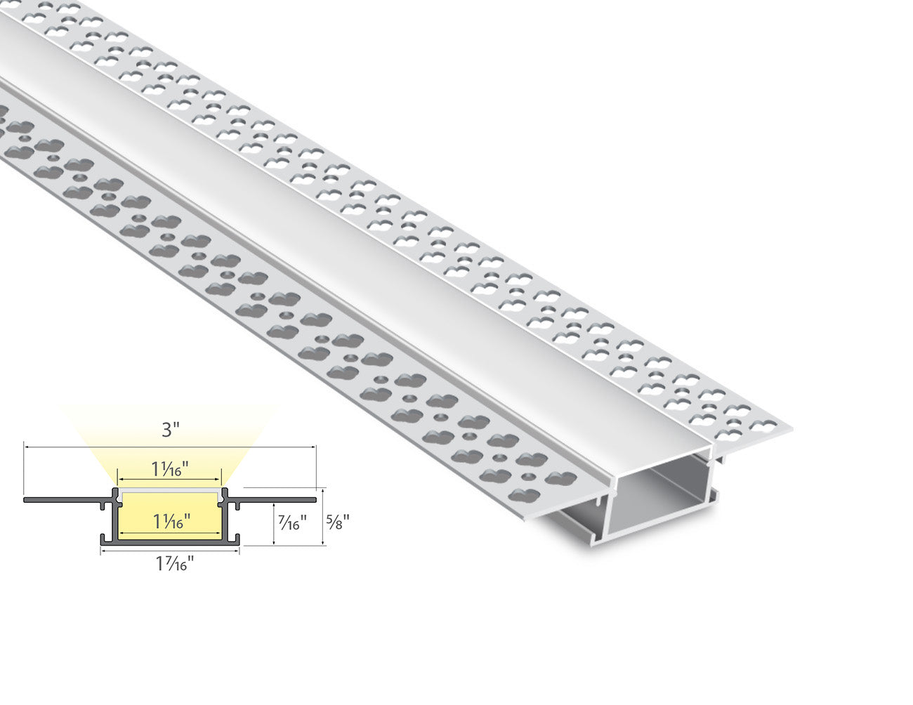 TRIMLESS RECESS - YD 7615 Aluminum Channel + Milky Diffuser - 94" | GL ...